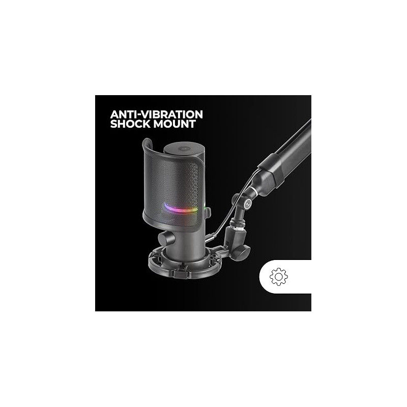 Microphone Mars Gaming MMIC-XT RGB avec bras de montage